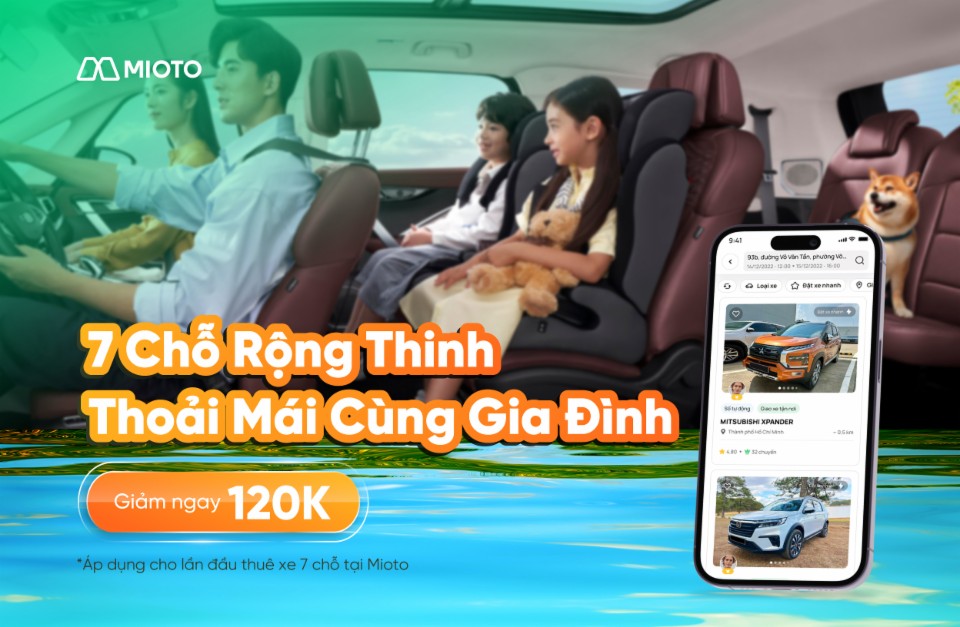 Mioto - Ứng dụng cho thuê xe tự lái & có tài xế 4-7 chỗ