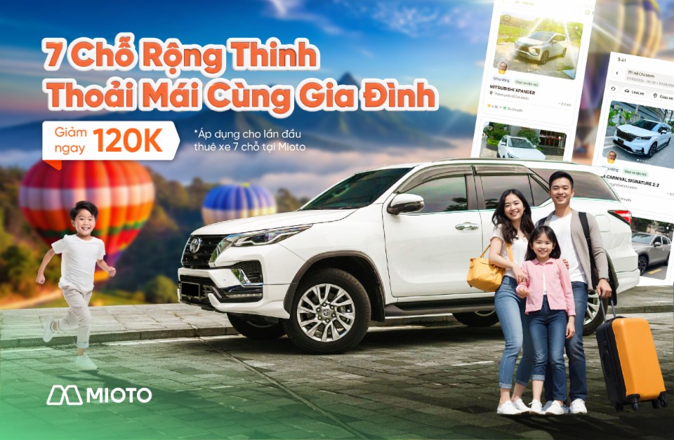 Mioto - Ứng dụng cho thuê xe tự lái & có tài xế 4-7 chỗ