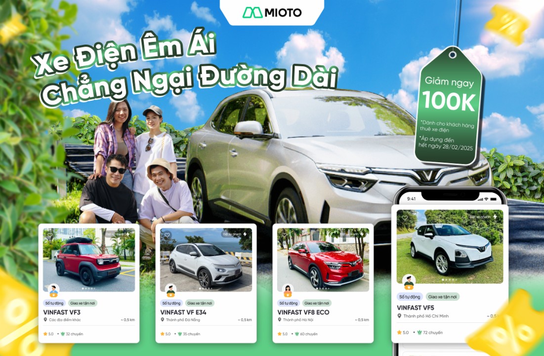 Mioto - Ứng dụng cho thuê xe tự lái & có tài xế 4-7 chỗ