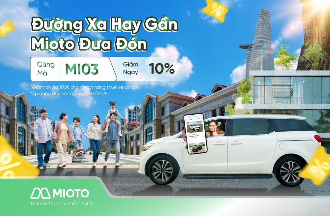 Mioto - Ứng dụng cho thuê xe tự lái & có tài xế 4-7 chỗ