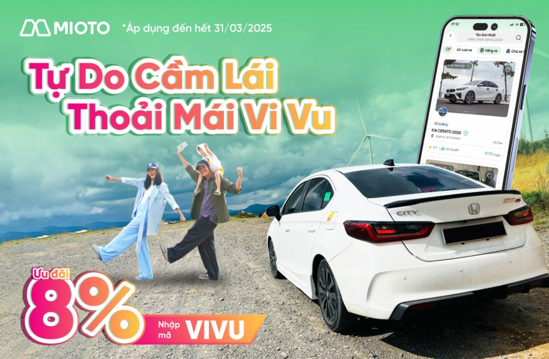 Mioto - Ứng dụng cho thuê xe tự lái & có tài xế 4-7 chỗ
