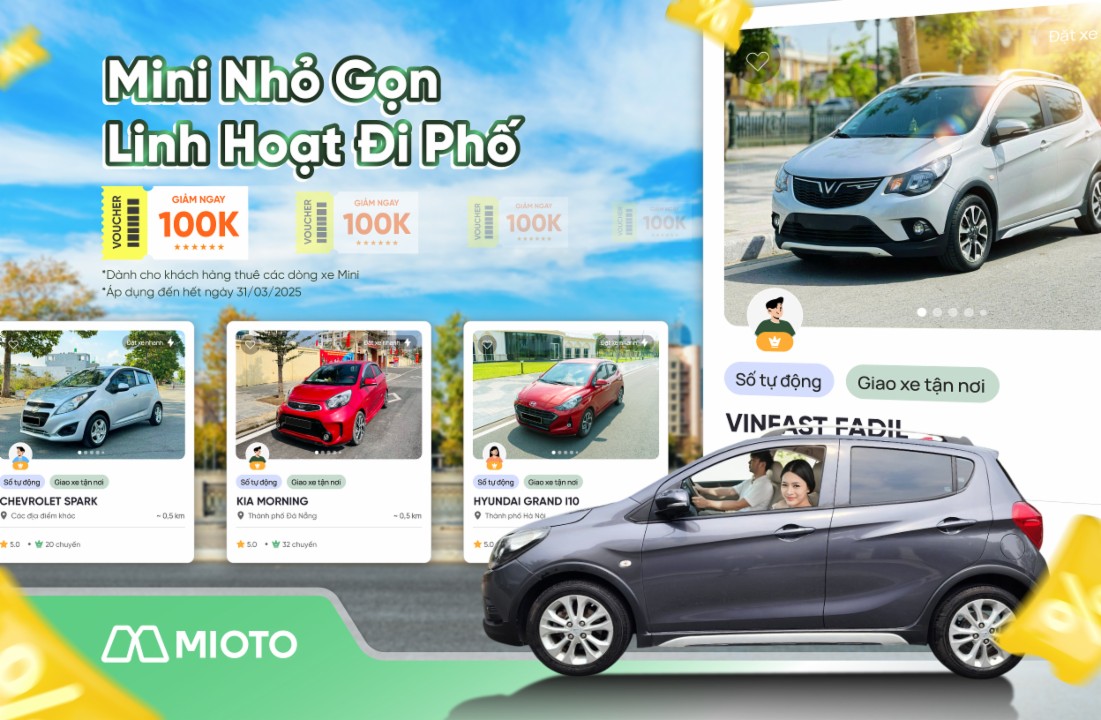 Mioto - Ứng dụng cho thuê xe tự lái & có tài xế 4-7 chỗ