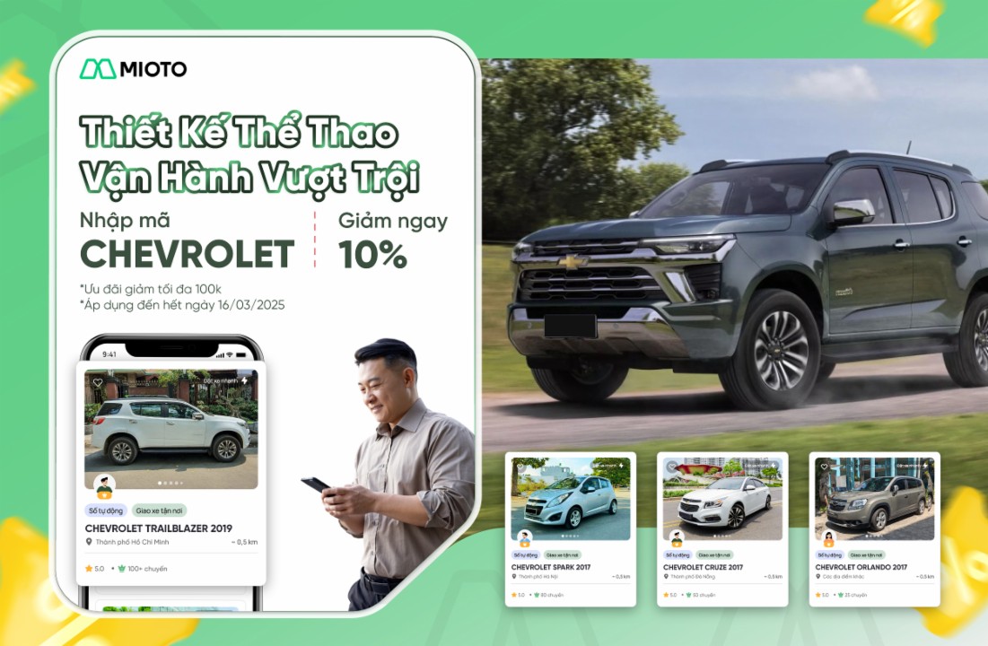 Mioto - Ứng dụng cho thuê xe tự lái & có tài xế 4-7 chỗ