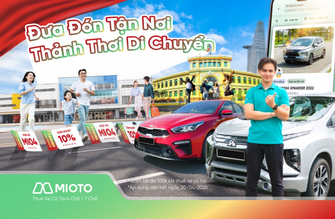 Mioto - Ứng dụng cho thuê xe tự lái & có tài xế 4-7 chỗ