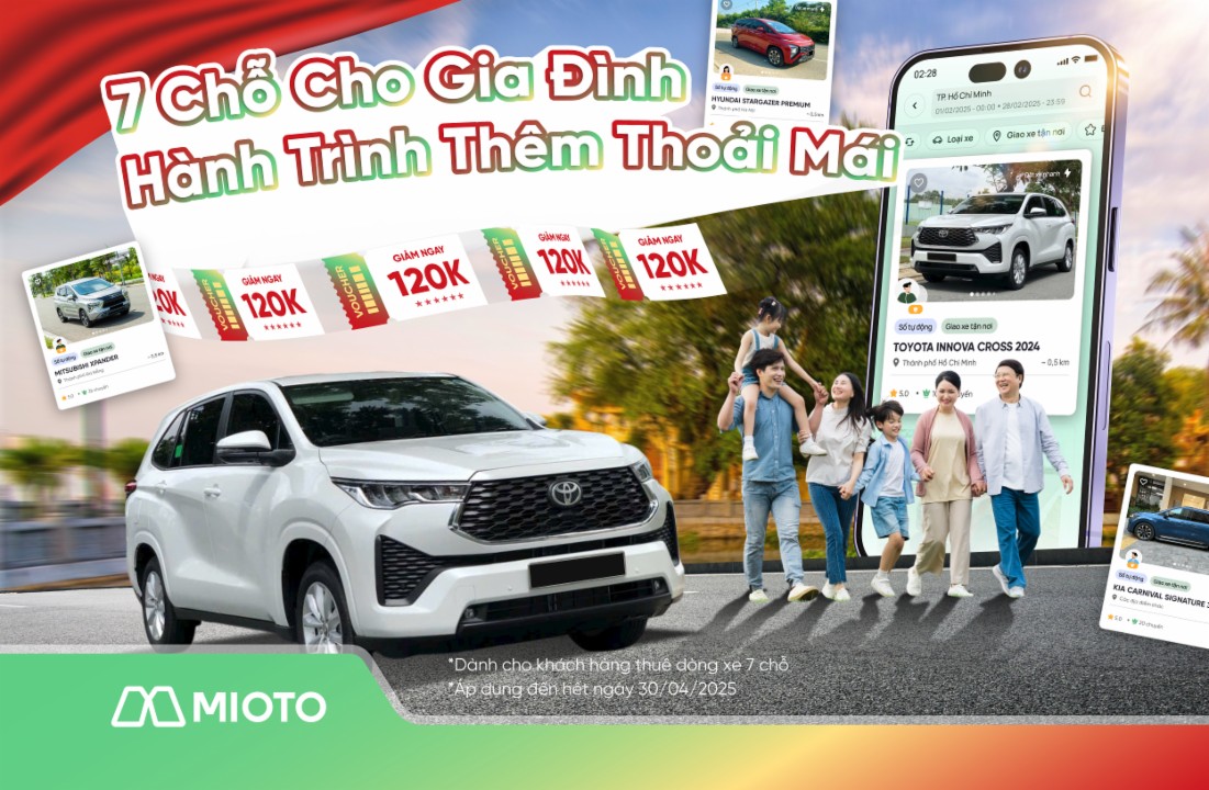 Mioto - Ứng dụng cho thuê xe tự lái & có tài xế 4-7 chỗ